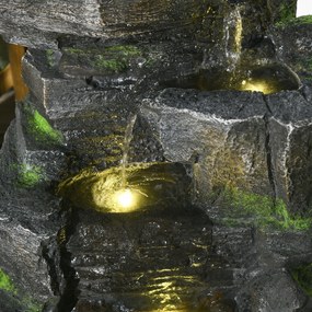 Venkovní solární fontána Outsunny s LED diodami, 34 x 28 x 57 cm, odolná proti povětrnostním vlivům, šetrná k životnímu prostředí, 4 úrovně, účinná c…