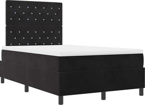 Postel s boxspringem s matrací s čelo Černý 120 x 190 cm samet 3339754