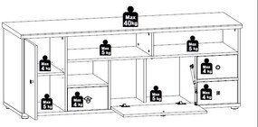 Obývací stěna Bonanza, vintage optika