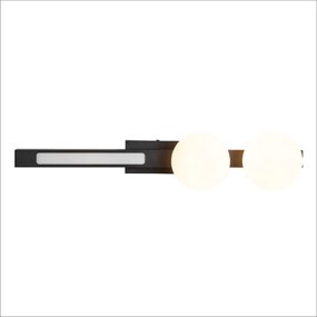Nástěnné svítidlo Magnet2, 2x bílé skleněné stínítko + 1x LED 13W, b