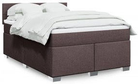 Box spring postel s matrací tmavě hnědá 140x190 cm textil 3288186