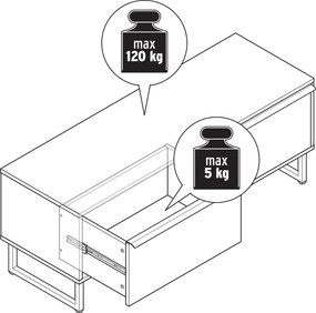 Tchibo - Lavice »Leeg« se 2 zásuvkami - barva: šedá
