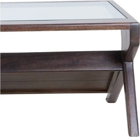 Konferenční stolek se skleněnou deskou v tmavě přírodní barvě 70x112 cm Yuki – Light &amp; Living