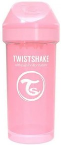 Twistshake Láhev s pítkem 360 ml Pastelově růžová