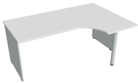 Stůl ergo 180 x 120 cm, levý Hobis Gate GE 1800 60 L Dekor lamino podnože: bílá, Dekor korpusu: šedá, Barva nohy: šedivá