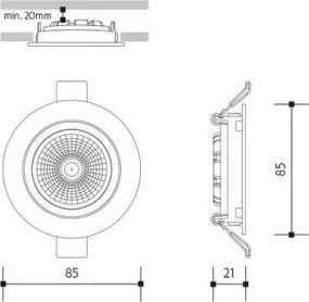 Podhledové LED svítidlo Panlux VP COB 6W 4000K černá PN14300046