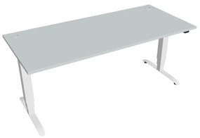 Elektr. nastavitelný stůl 180x80 - HOBIS MOTION MS 3 1800 Dekor stolové desky: šedá, Barva kovové podnože: bílá