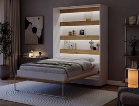Devesto Sklápěcí postel Vertikální 140 Dub Artisan LED