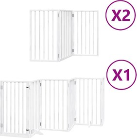 Zábrana pro psy s dvířky skládací 12 panelů bílá 600 cm topol 3155539