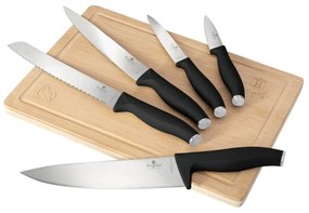 BERLINGERHAUS Sada nožů s prkénkem 6 ks Matte Black Collection BH-2964