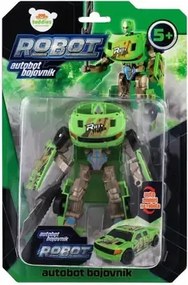TEDDIES Transformer auto-robot zelený / 14 cm / plast / od 5 let