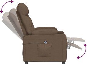 Elektrické polohovací křeslo hnědé textil 3098819