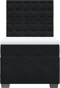 Box spring postel s matrací černá 100x200 cm samet 3290848