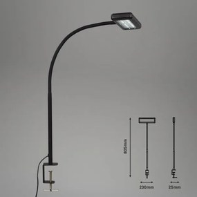 Brilo - LED Flexibilní stolní lampa s klipem TRASNA LED/7,5W/230V černá