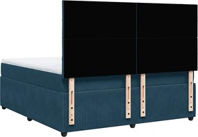 Box spring postel s matrací tmavě modrá 180x200 cm samet 3292410