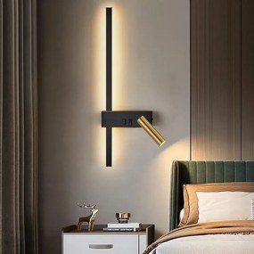 Toolight Toolight, LED nástěnné svítidlo 8W 4000K APP1439-W, černá-zlatá, OSW-02440