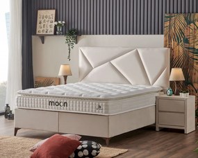 Čalouněná postel MOON - béžová 100 × 200 cm