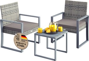 Umělý ratan Zahradní nábytkový set 3dílný šedý WPC