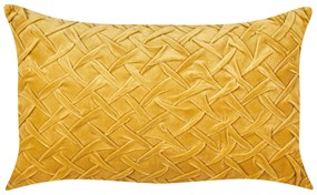 Sada 2 sametových skládaných polštářů 30 x 50 cm žluté CHOISYA Beliani