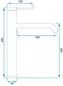 Umyvadlová baterie REA CLIF vysoká, titan