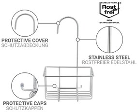 Závěsná koupelnová polička z nerezové oceli v leskle stříbrné barvě Milito – Wenko