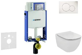 Geberit Kombifix - Set předstěnové instalace, klozetu a sedátka Ideal Standard Tesi, tlačítka Sigma01, alpská bílá 110.302.00.5 NF1