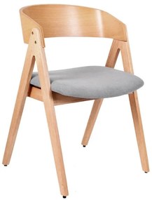 OnaDnes -20% Přírodní dřevěná jídelní židle Somcasa Rina se šedým sedákem
