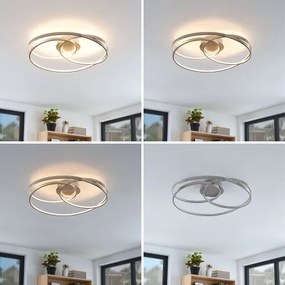 LED stropní svítidlo Lindby Joline průměr 60cm niklová barva 36W 3000K stmívatelné 9639127