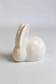 Bílý keramický zajíc 9cm