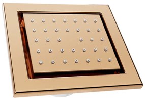 Mexen - podmítková sprchová tryska, čtvercová, 130x120 mm, růžová-zlatá, 79365-60