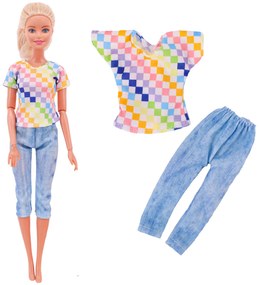 Šatičky pro panenku Barbie - kalhoty + triko (30 cm) Barva: L338