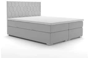 Kontinentální postel 180 cm Piranno (světle šedá) (s úložným prostorem). 1044297