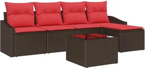 Set pohovek 6 ks Hnědá polyratan 3346694