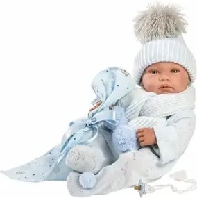 Llorens 84337 NEW BORN CHLAPEČEK - realistická panenka miminko s celov