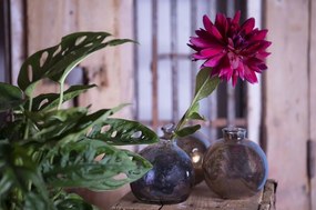 Skleněná hnědá kulatá foukaná váza Sandy - Ø 10*10 cm