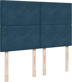 Box spring postel s matrací modrá 140 x 200 cm samet 3293228