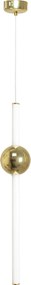 Toolight - LED stropní lampa závěsná 60cm 12W APP476-CP, bílá-zlatá, OSW-00608