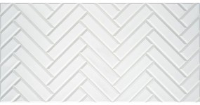 3D obkladový panel na zeď P020 chevron bílý 96 x 48,5 cm / 3D stěnové obkladové panely PVC Regul