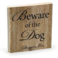 Designed by Lotte Dřevěná cedule do bytu DBL Beware of the Dog