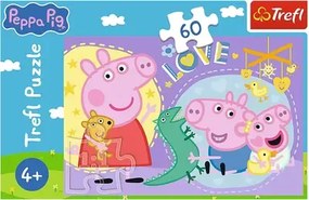 TREFL Puzzle Prasátko Peppa: Šťastná Peppa / 60 dílků / 33 x 22 cm