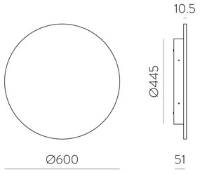 ACB Iluminacion Venkovní nástěnné svítidlo COMBO, ⌀ 60 cm, 20W, CRI90, IP65, CCT switch 2700-3000K Barva: Černá, Stmívání: TRIAC