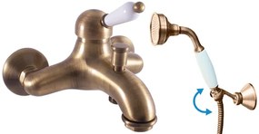 Slezák - RAV Vanová baterie LABE se sprchovým setem - L554.5/2SM, Stará mosaz (Bronz)