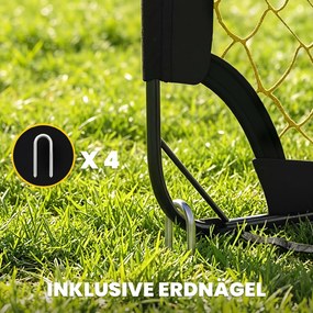 SPORTNOW Skládací fotbalová branka pro zahradu pro děti a dospělé, přenosná venkovní branka s odolnou síťovinou a sklolaminátovými tyčemi