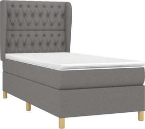 Box spring postel s matrací tmavě šedá 90x200 cm textil 3128734