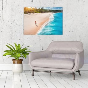 Skleněný obraz - Plážový běh (70x50 cm)