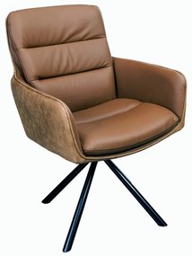 Designová otočná židle Maddison koňaková