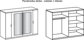 Sestava ložnice Nora, prkenný dub/bílá