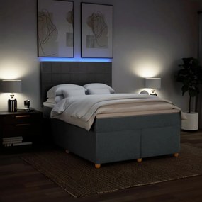 Box spring postel s matrací tmavě šedá 140x200 cm textil 3293604