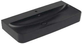 Villeroy & Boch Finion - Umyvadlo 100x47 cm, skrytý přepad, otvor pro baterii, CeramicPlus, Pure Black 41681BR7