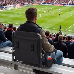 Costway Stadionové sedátko s opěradlem skládací bělicí křeslo s úložným – šedá